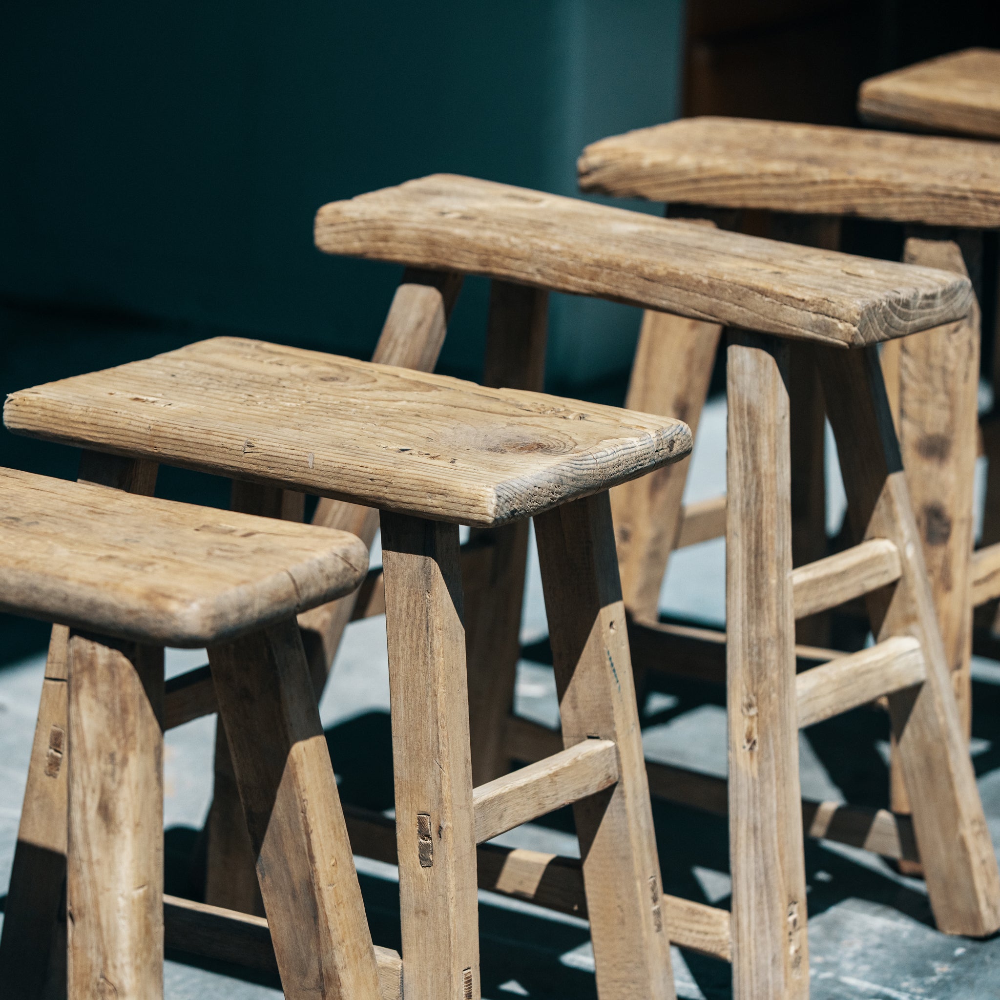 Vintage Elm Rectangular Stool – Rowan